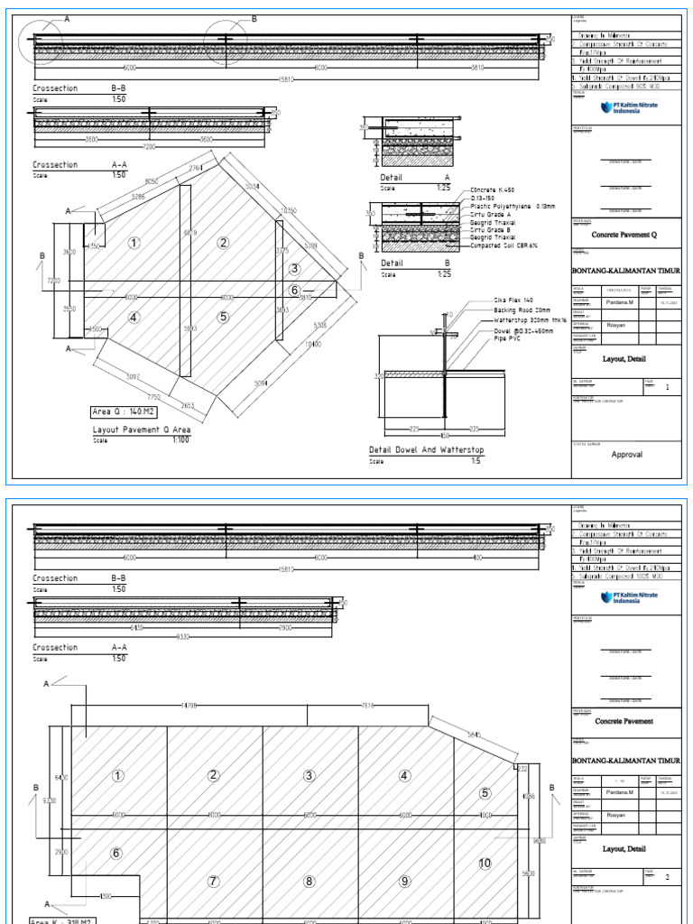 Drawing Concrete Pavement Approval.2 | PDF