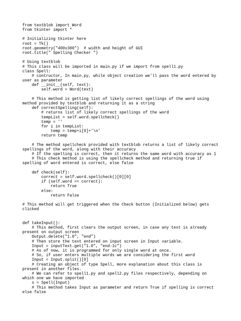 Spell Checker Projrct In Python Pdf Parameter Computer Programming