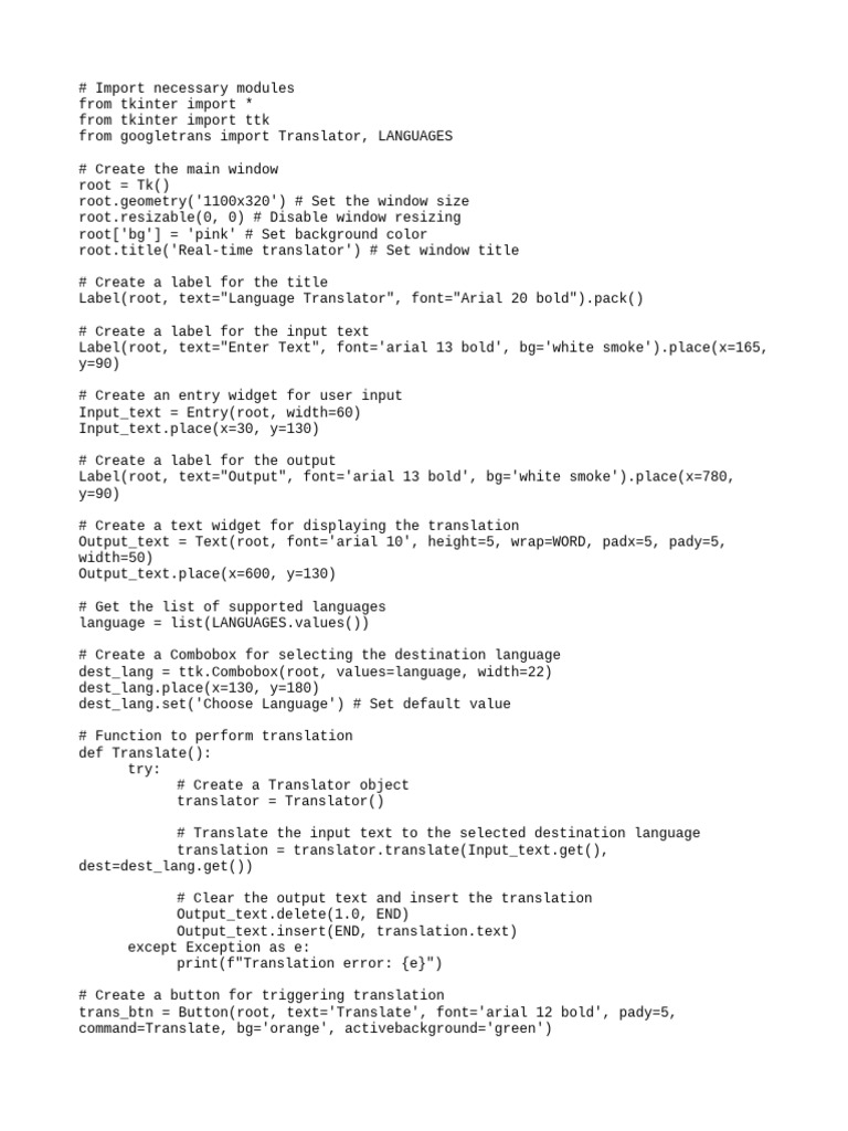 Real-Time Language Translator App | PDF