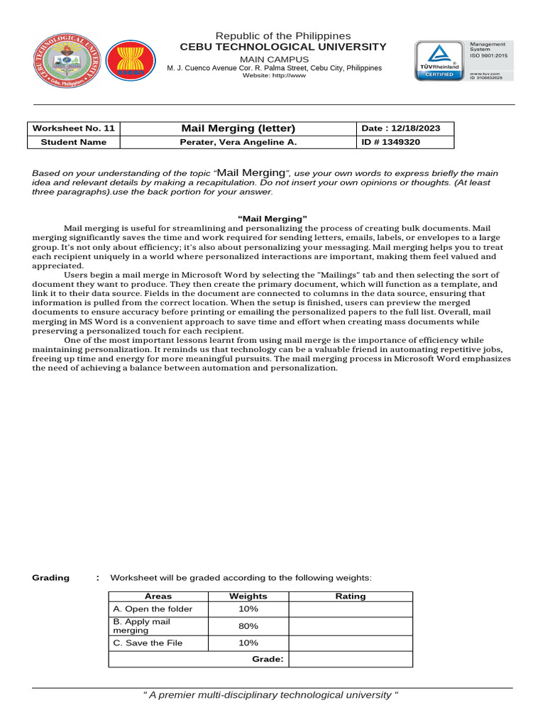 Activity #11 Recapitulation | PDF