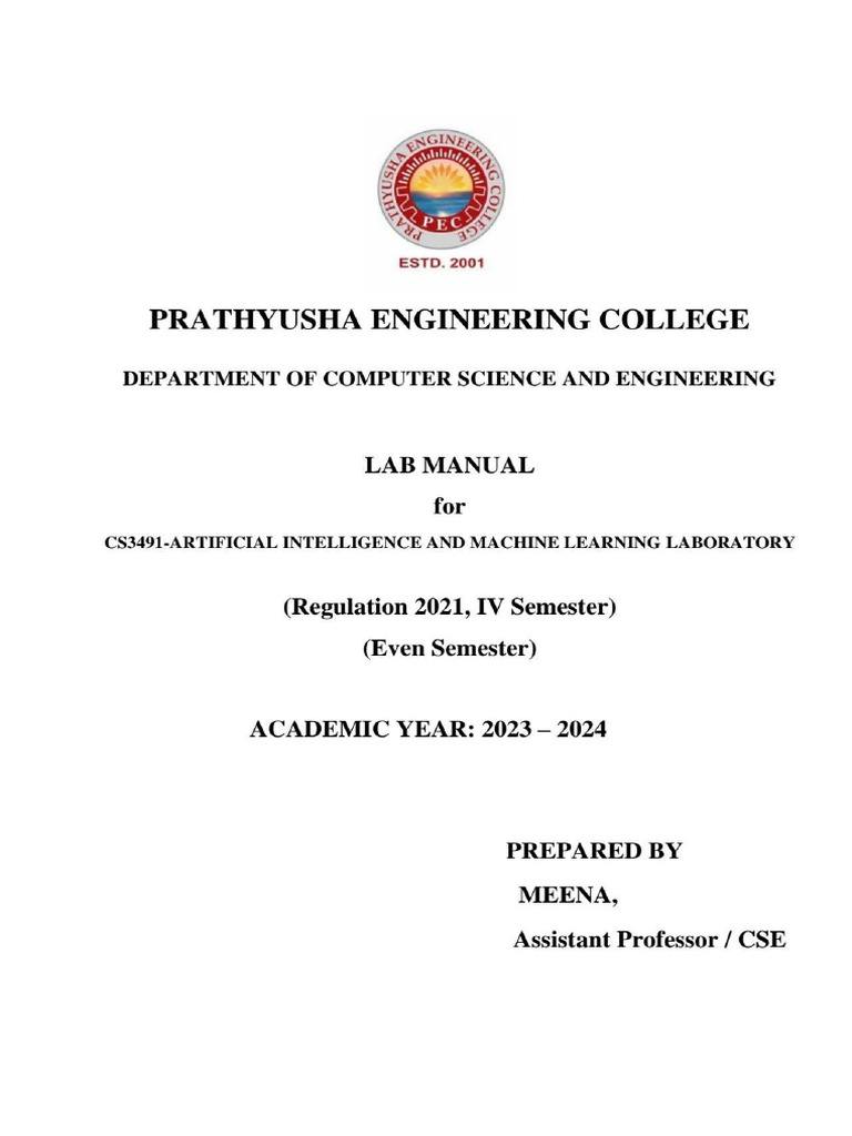 AIML Lab Manual | PDF