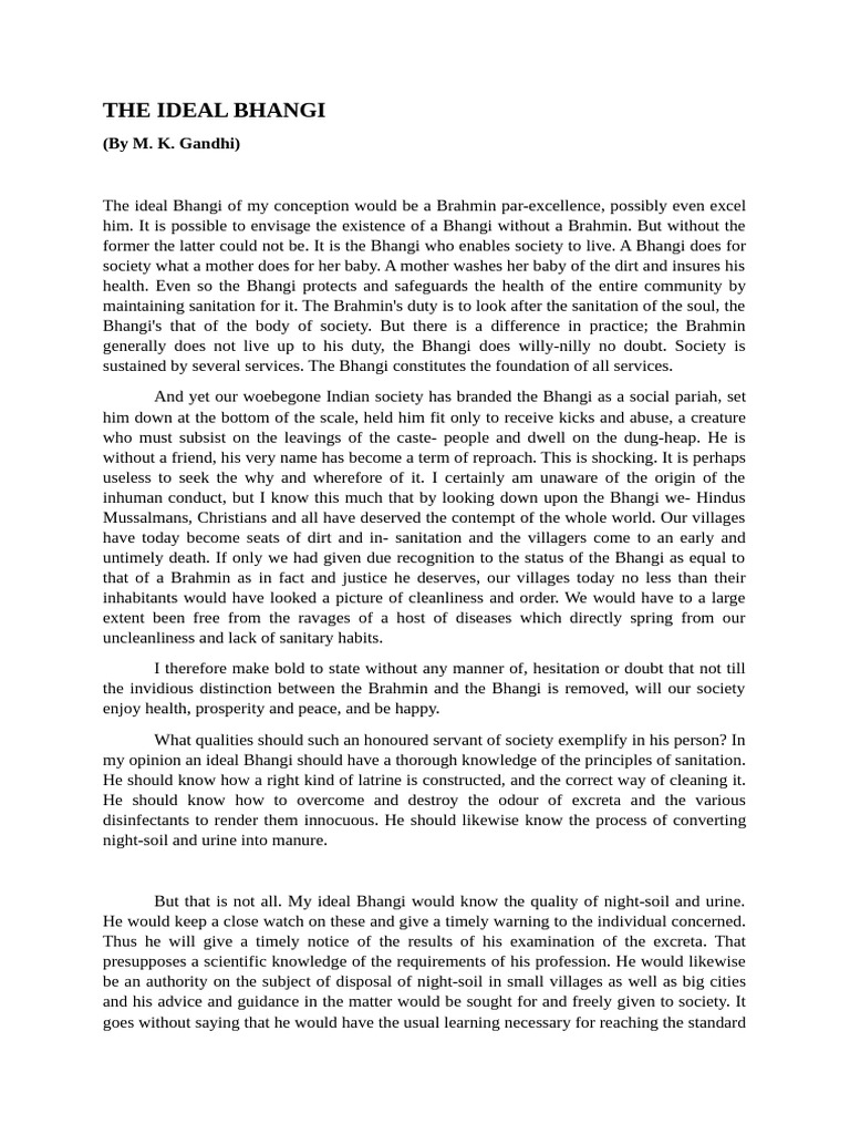 The Ideal Bhangi | PDF