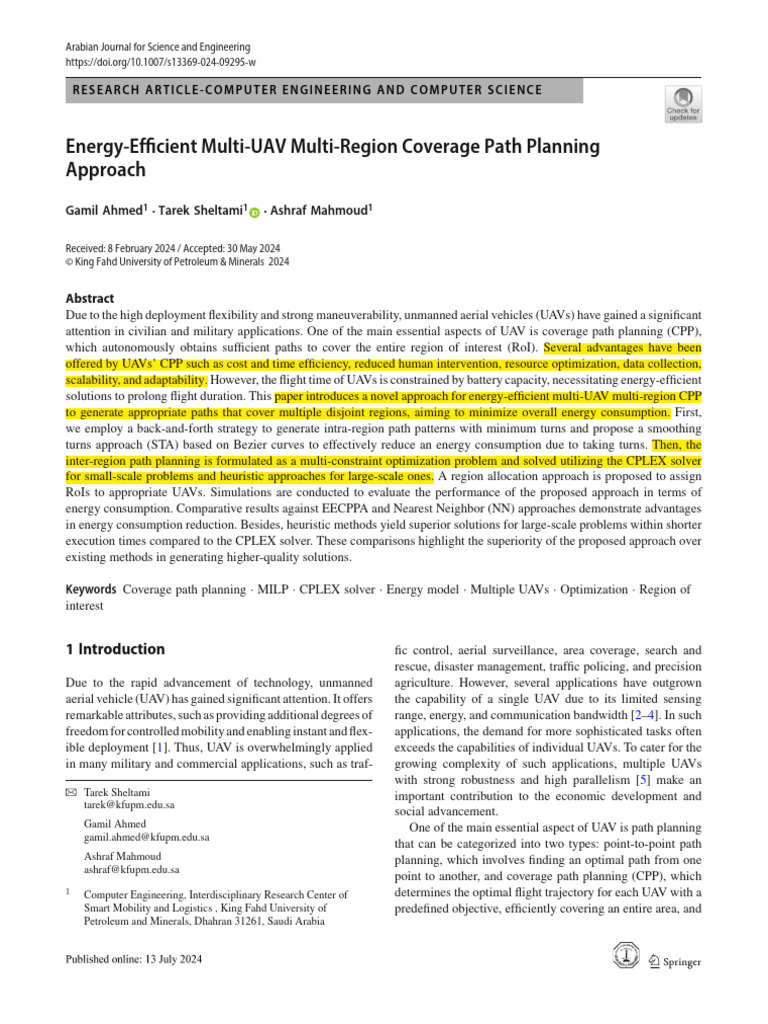 Energy-Efficient Multi-UAV Multi-Region COverage Path Planning Approach | PDF