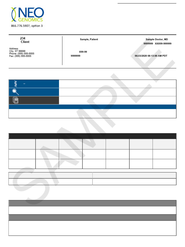 Sample NGS Thyroid MTC Report | PDF