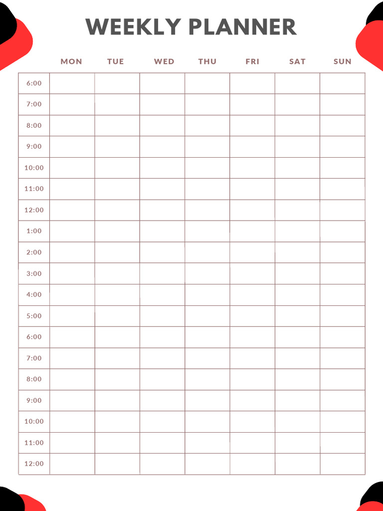 Brown & Purple Minimal Weekly Schedule Planner | PDF