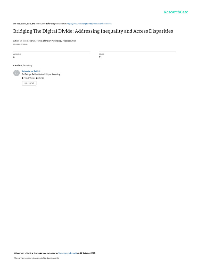 Bridgingthe Digital Divide | PDF