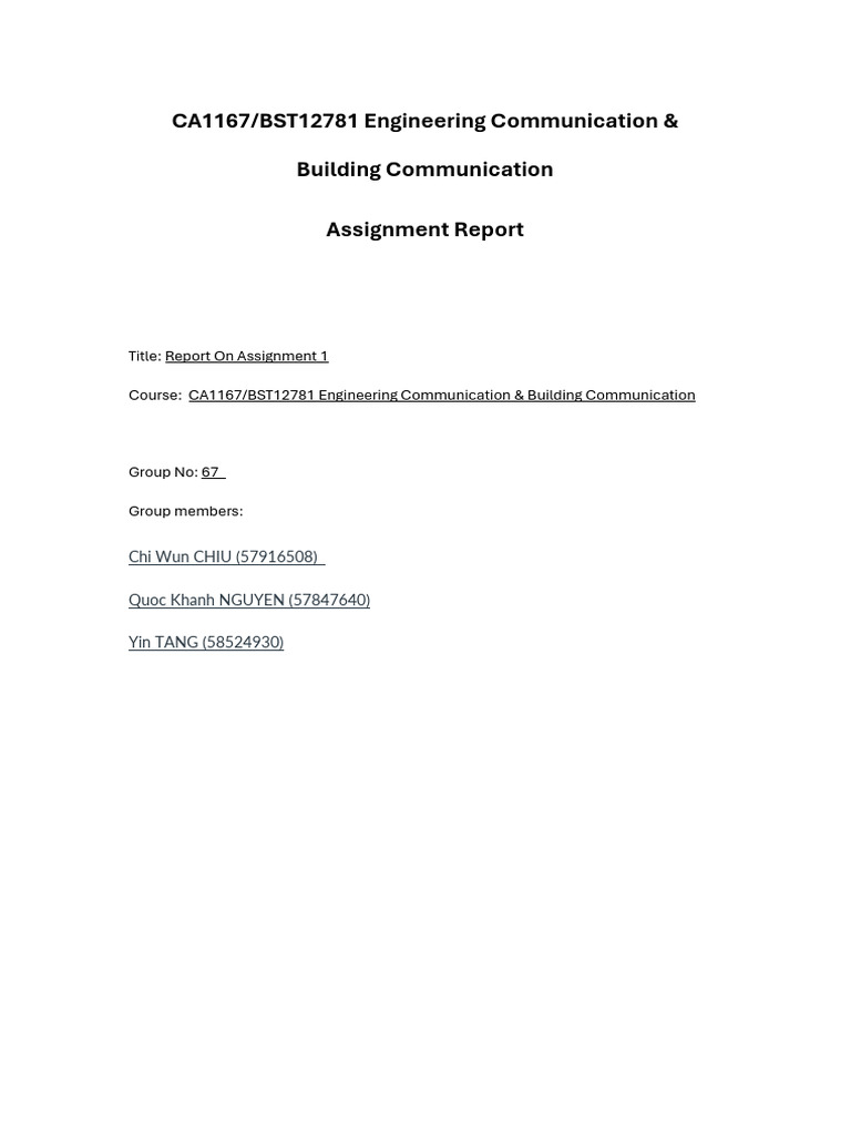 Assignment 1 Report | PDF