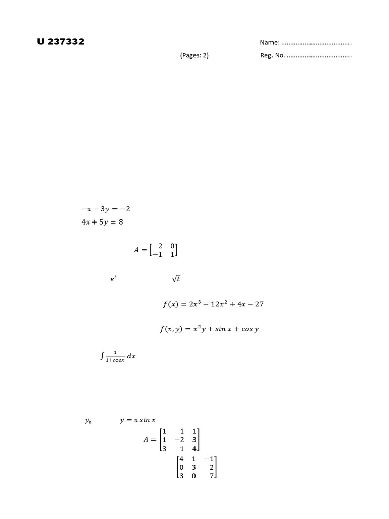 GEC3 MT01 Mathematics For Data Science - III | PDF