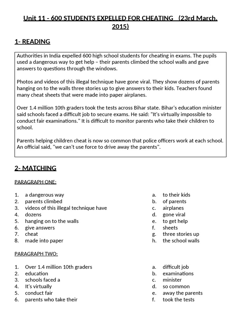 600 Students Expelled For Cheating | PDF