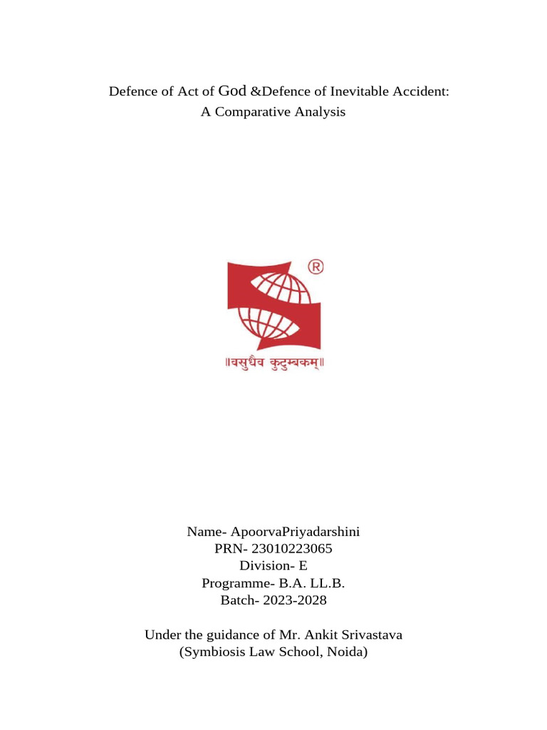 Law of Torts Project | PDF