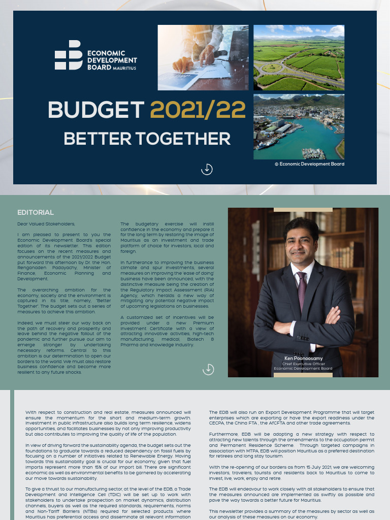 EDB Budget Newsletter 2021-22 | PDF