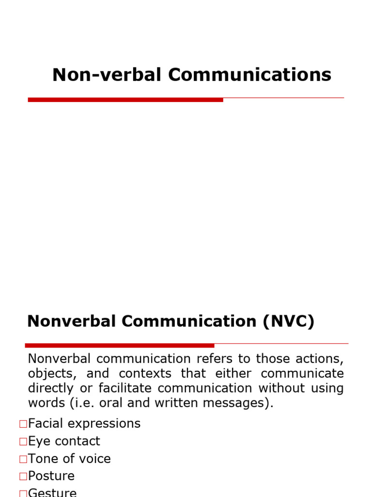 Non-Verbal communication | PDF
