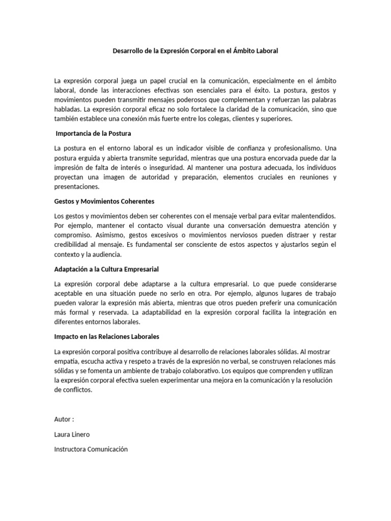 Expresión Corporal Jean Pier | PDF