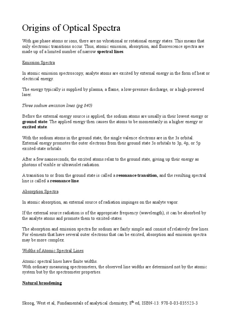 Origins of Atomic Spectra | PDF | Spectral Line | Spectroscopy