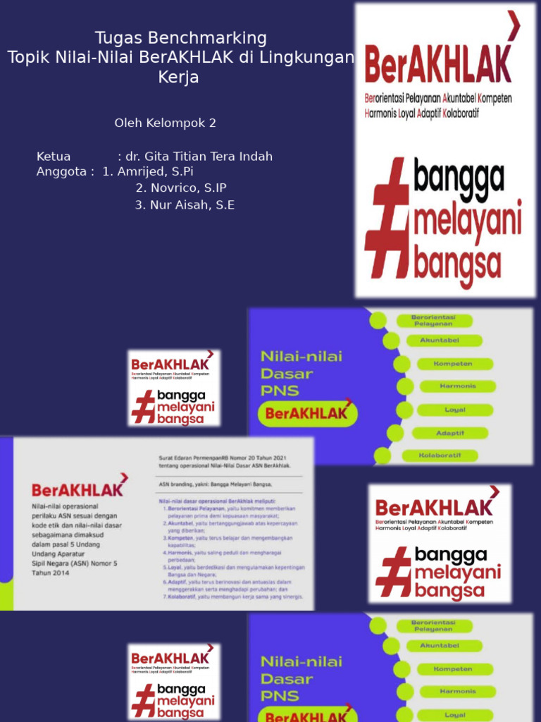 Tugas Kelompok Asynchronus II Agenda II Benchmarking Nilai Berakhlak | PDF