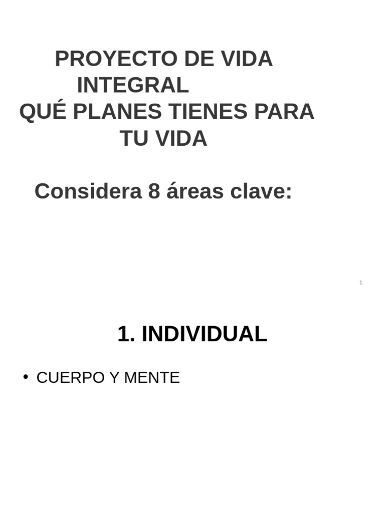 Proyecto de Vida Integral Qu Planes Tienes para Tu Vida | PDF