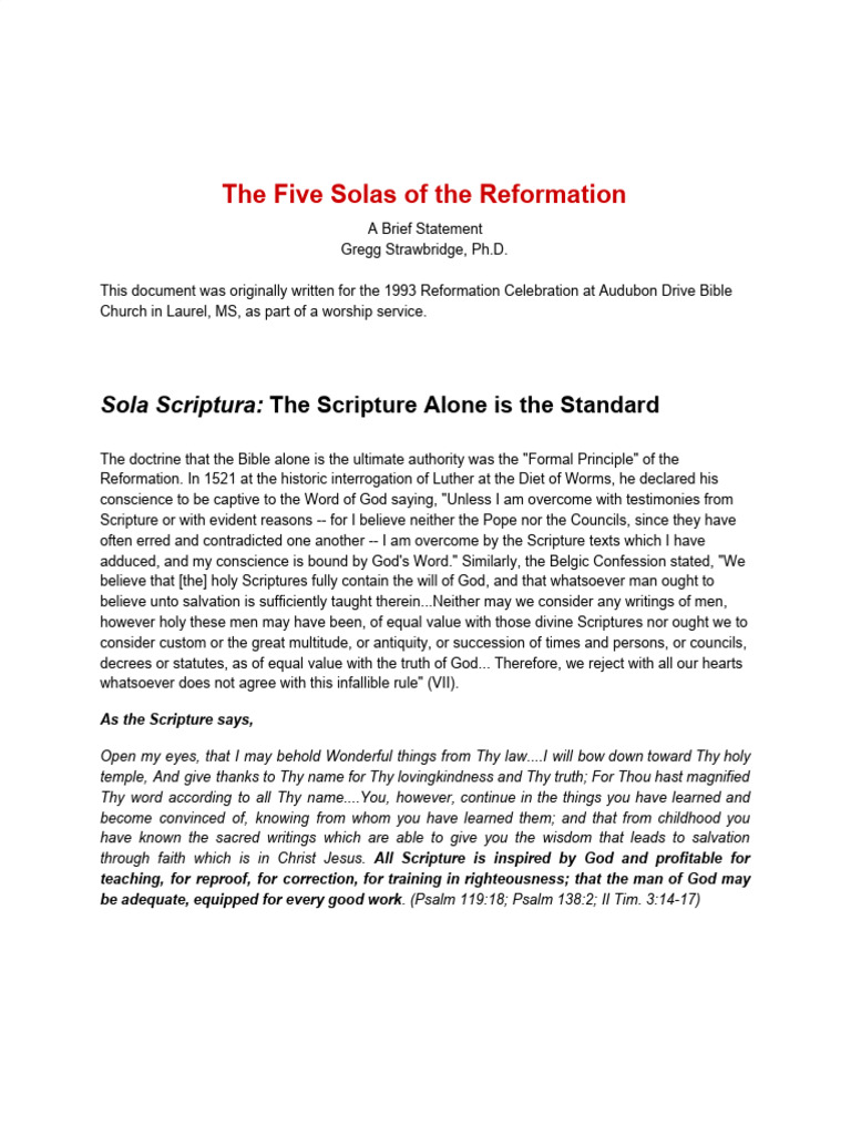 The Five Solas | PDF