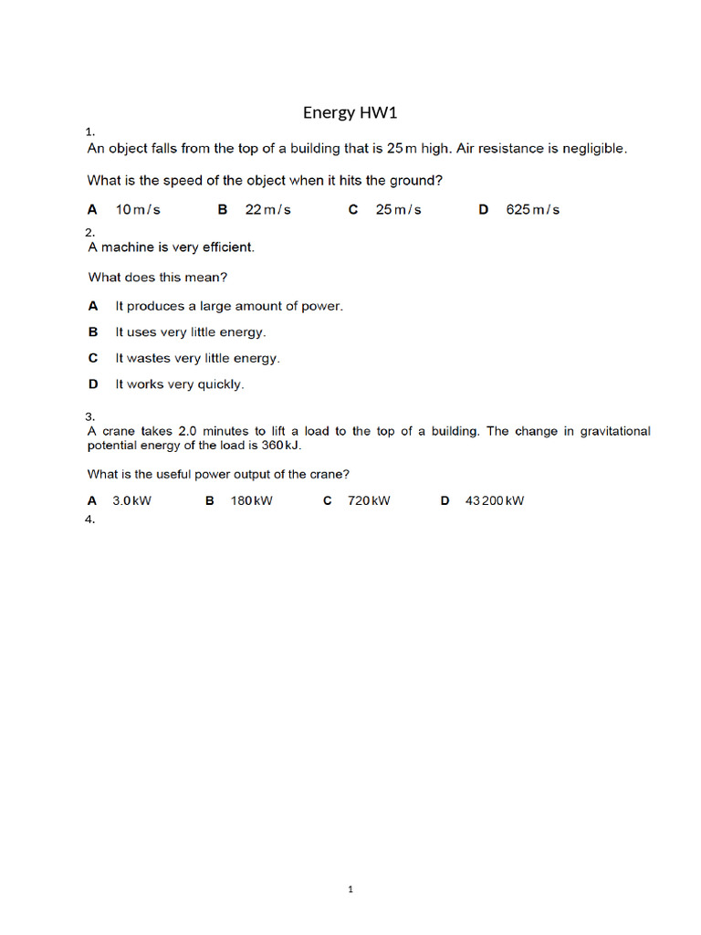 Energy - HW1 - ans | PDF
