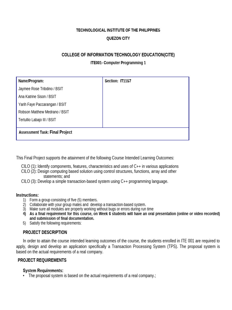 (FINAL) GROUP 4 - FINAL PROJECT - Template Updated | PDF