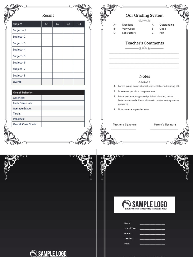 Two Fold Report Card Template | PDF