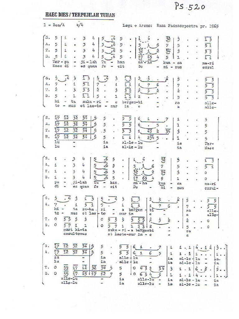 PS 520 - Haec Dies (SATB) | PDF