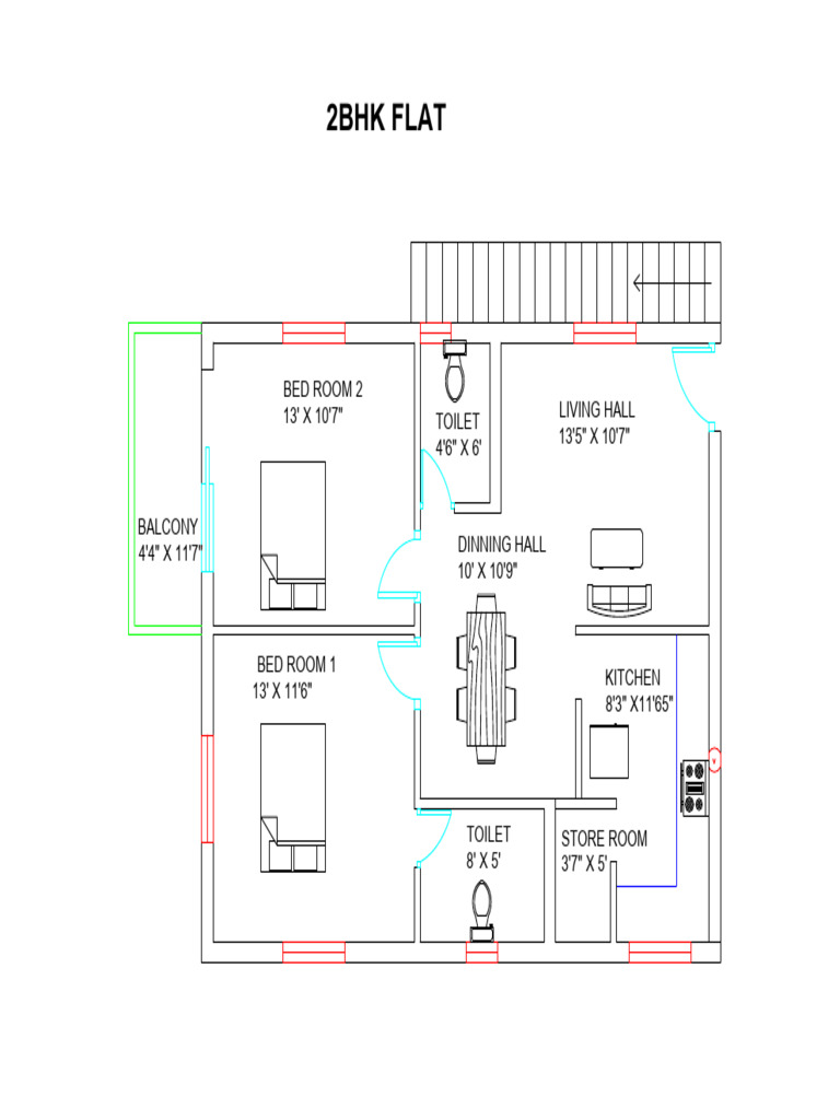 2bhk House Plan | PDF
