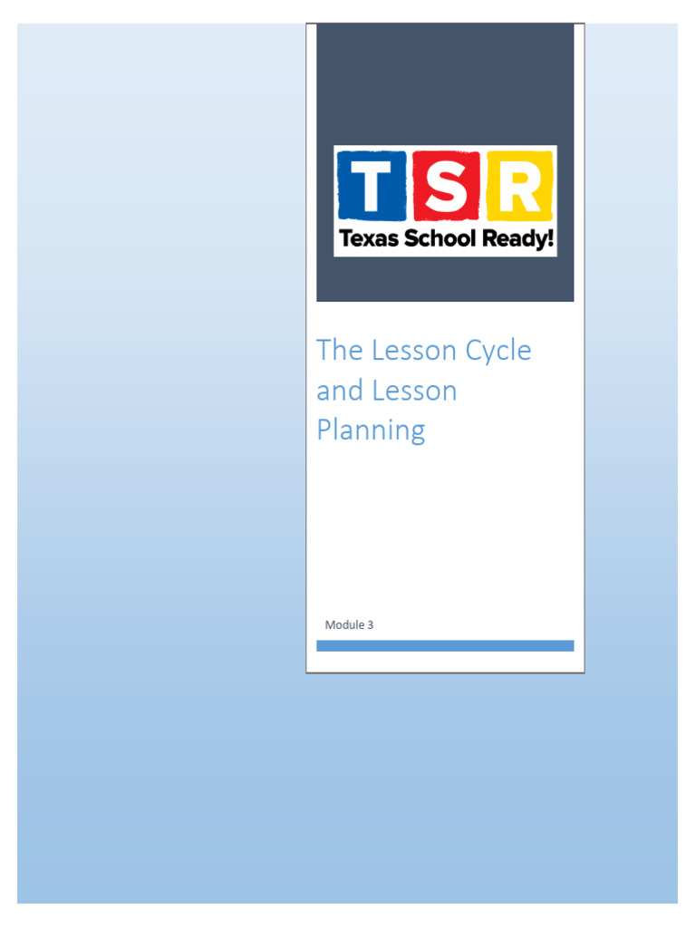 Module 3 Lesson Cycle and Lesson Planning LG | PDF | Lesson Plan | Teachers