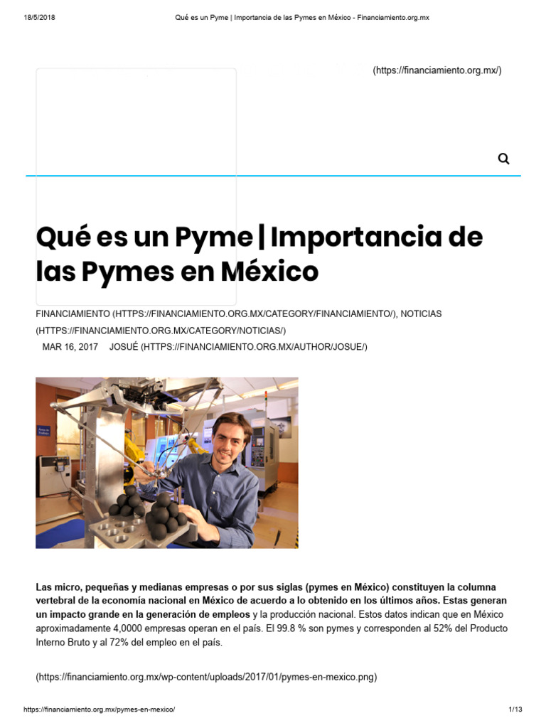 Qué Es Un Pyme - Importancia de Las Pymes en México - Financiamiento ...