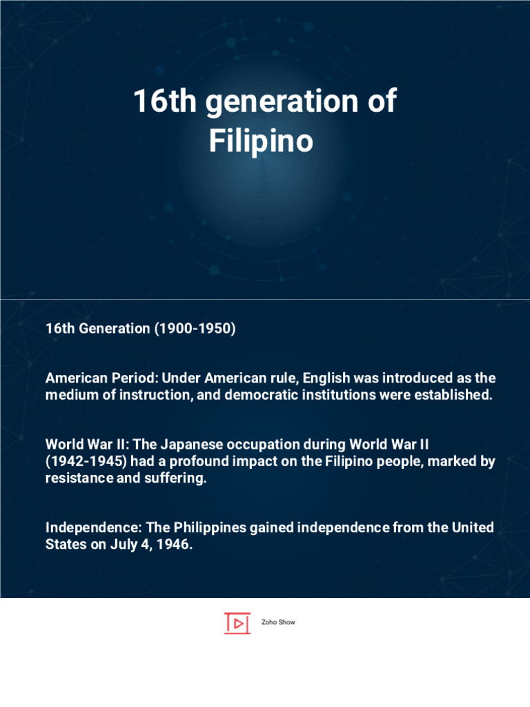 16th Generation of Filipino | PDF