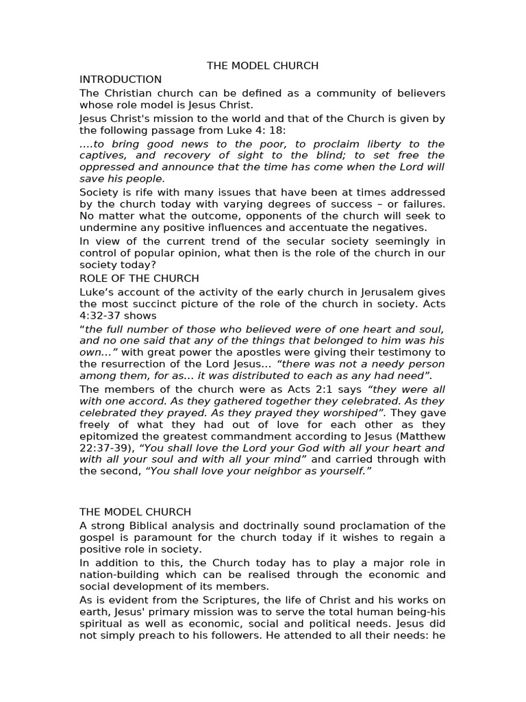 The Model Church | PDF
