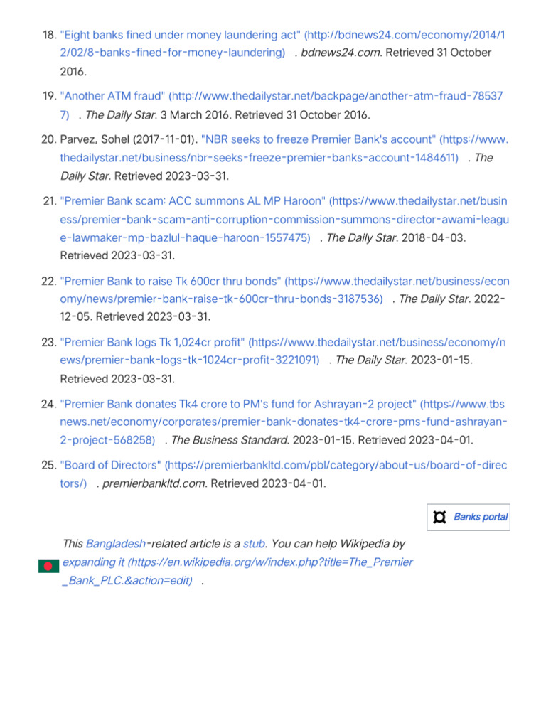 The Premier Bank PLC. - Wikipedia | PDF