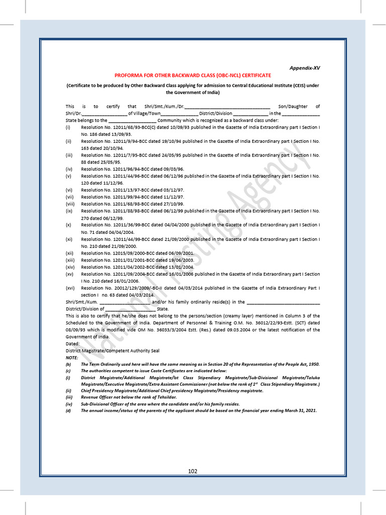 7 OBC NCL Certificate | PDF