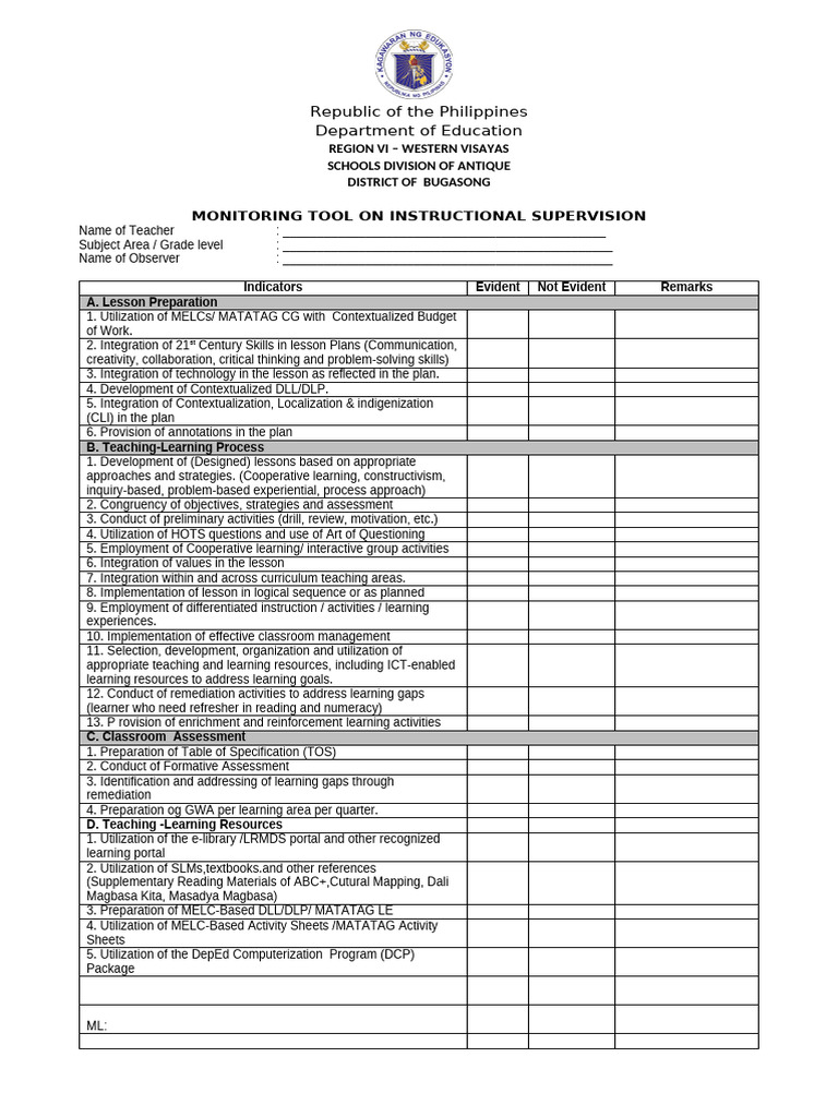 Observation Tool | PDF