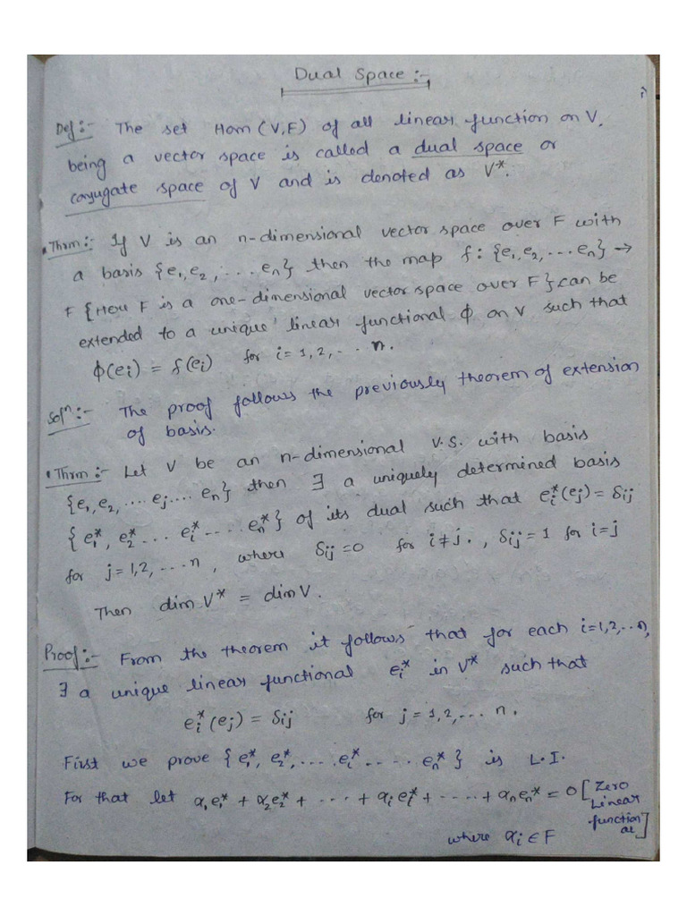 Dual Basis Notes | PDF