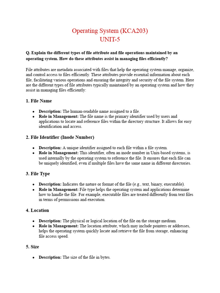OS Unit-5 | PDF