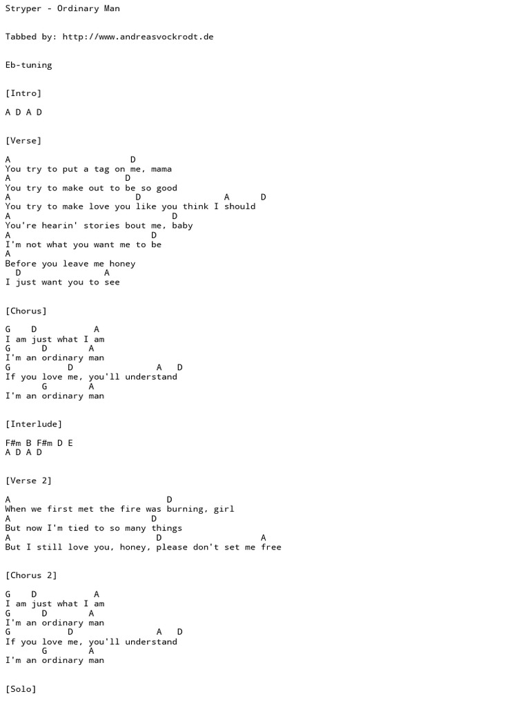Ordinary men chord | PDF