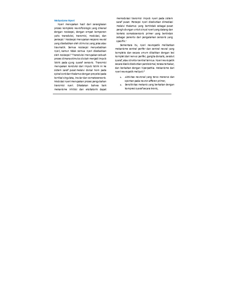 Mekanisme Nyeri | PDF