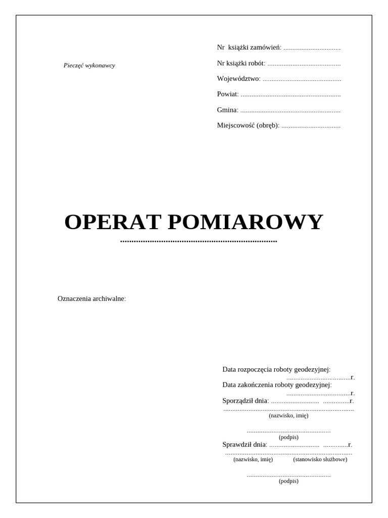 Operat Pomiarowy | PDF