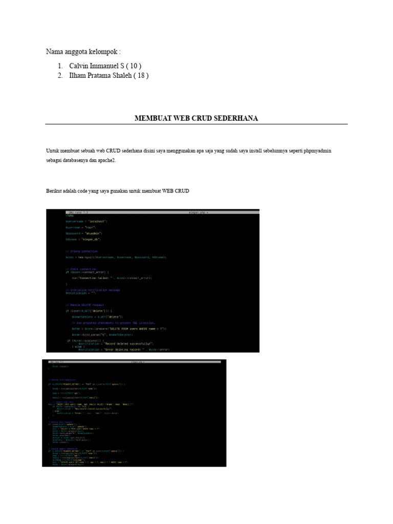 Tugas Crud Calvin Dan Ilham | PDF