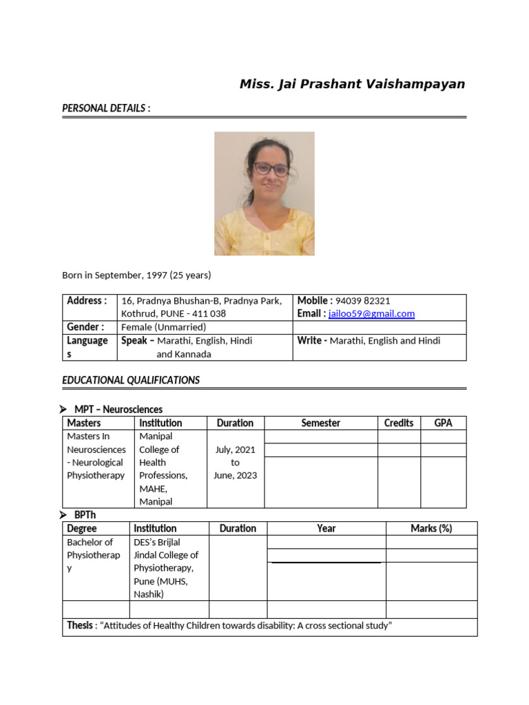 CV Pattern June 2023 2 | PDF