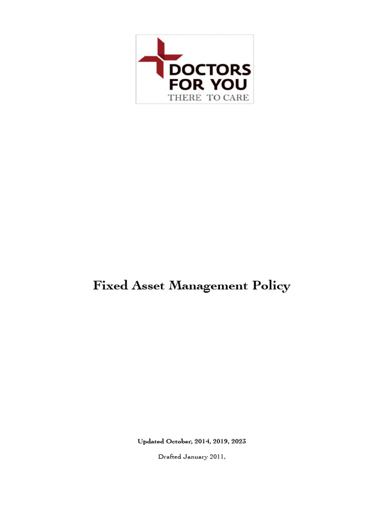 DFY Fixed Asset Management Policy | PDF
