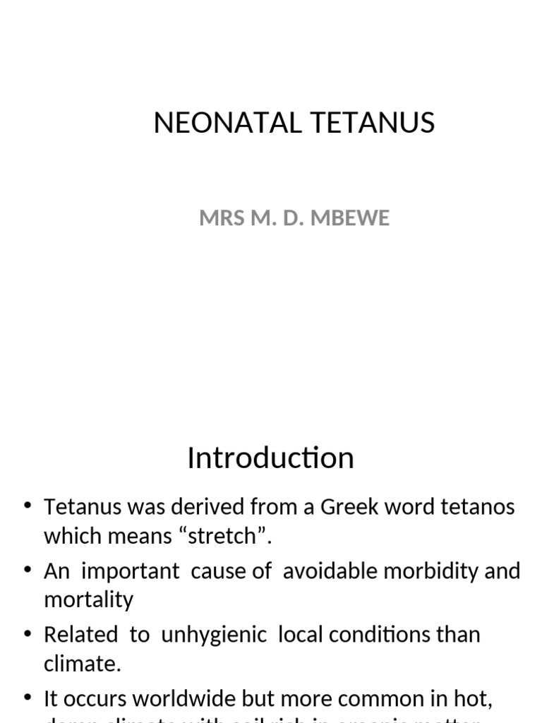 NEONATAL TETANUS | PDF