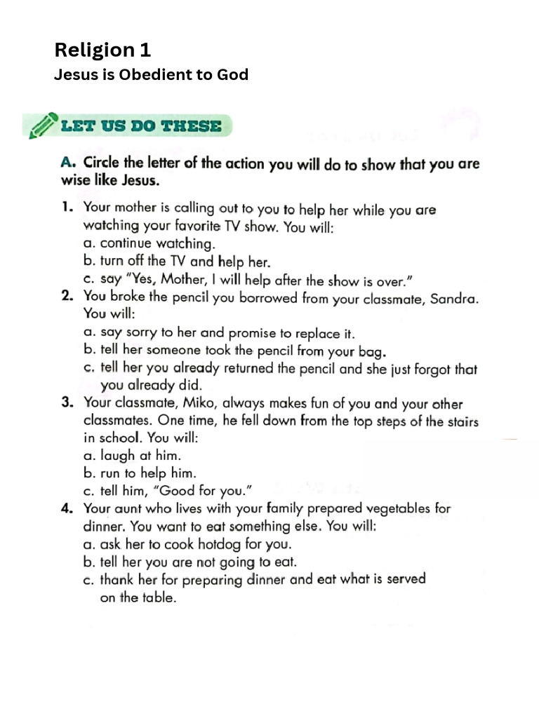 Religion - 4th Monthly Test | PDF