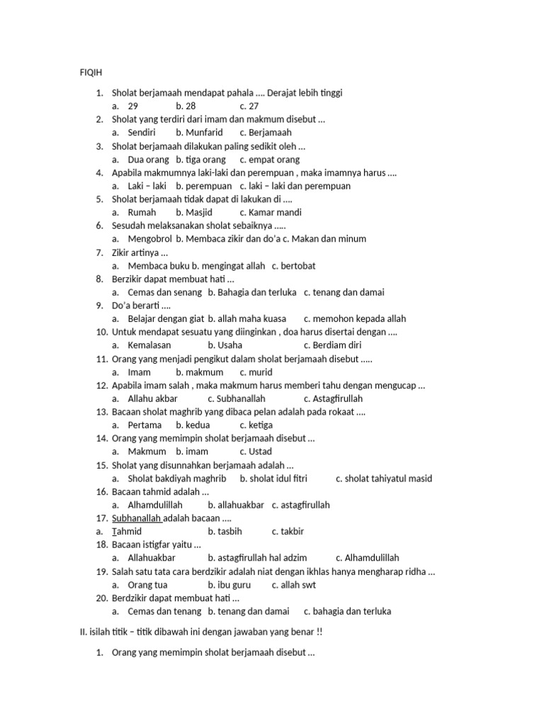 Soal Fiqih | PDF