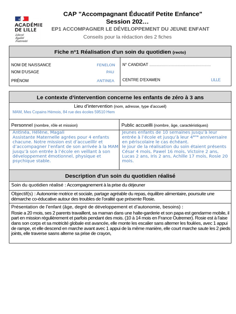 CAP AEPE Fiches D'accompagnement | PDF