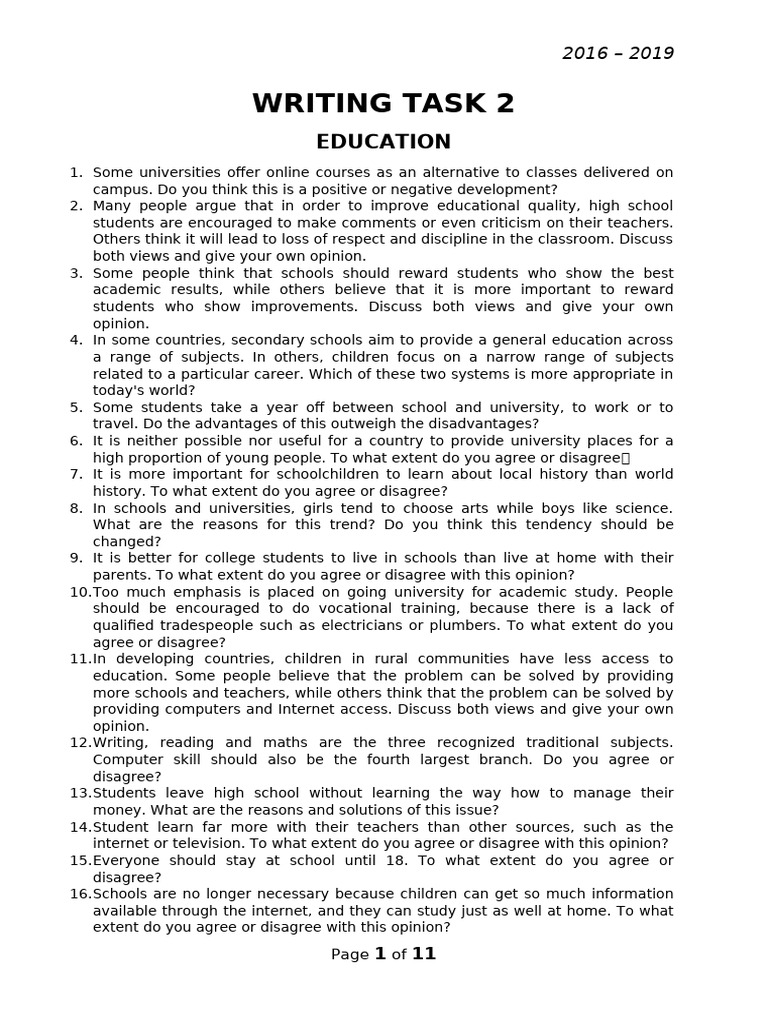 170 ChỦ ĐỀ Writing Task 2 Pdf