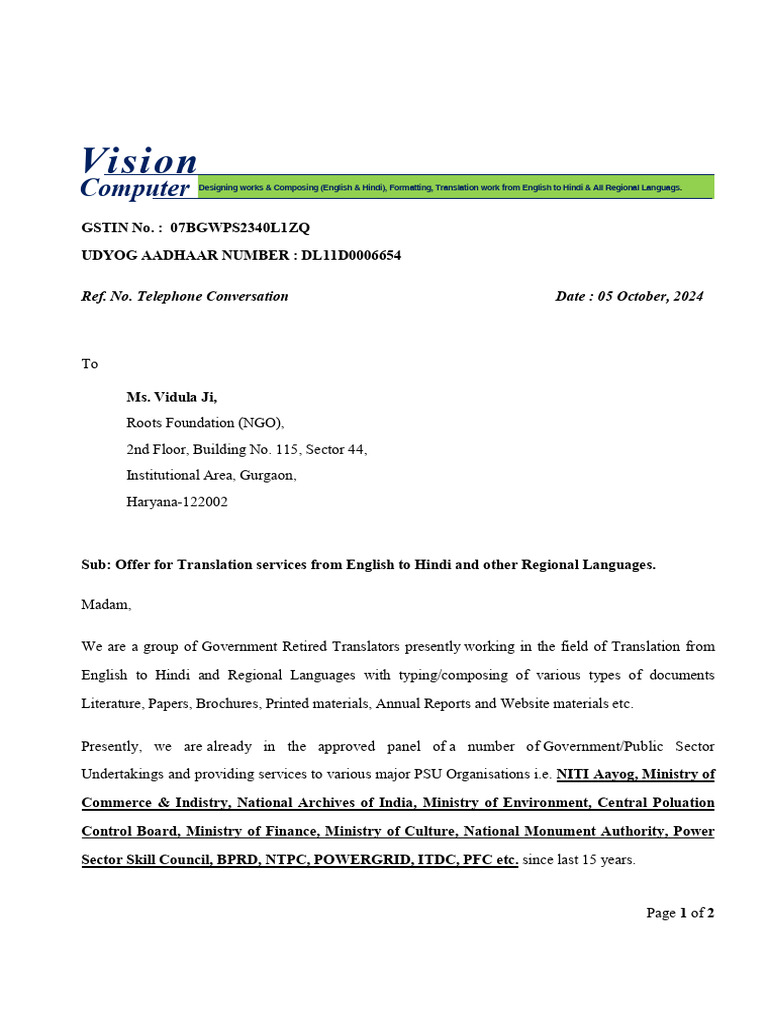 Translation Services Offer: English to Hindi | PDF | Human Communication