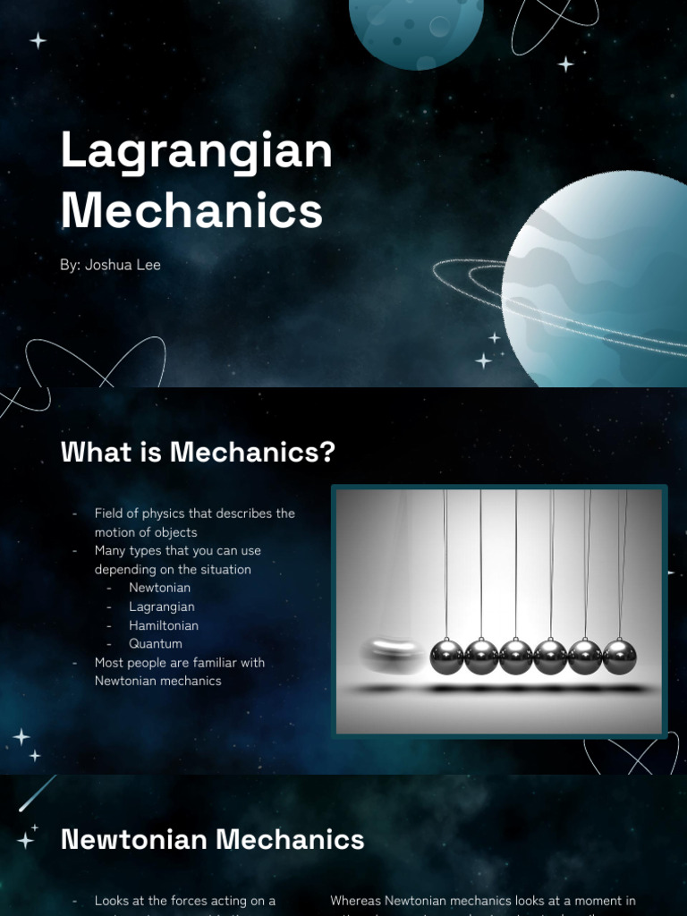 Lagrangian Mechanics Presentation | PDF