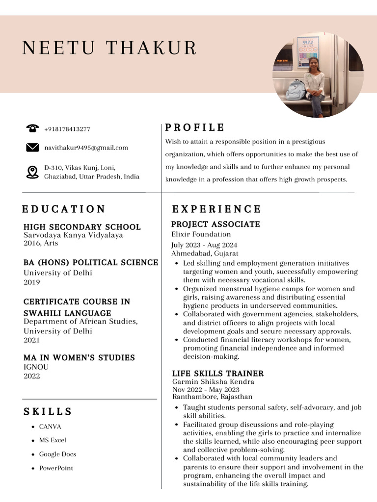 Neetu CV Updated - 2 | PDF | Learning | Behavior Modification