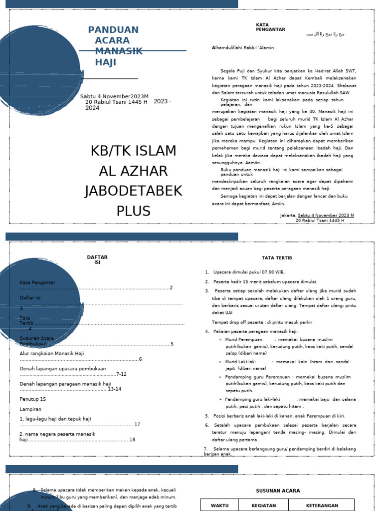 Panduan Acara Manasik Haji 2023-2024, Rev 16 Okt | PDF